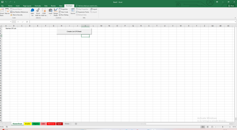 How To List Worksheet Names In Excel Automatically Using Vba Automatecoders